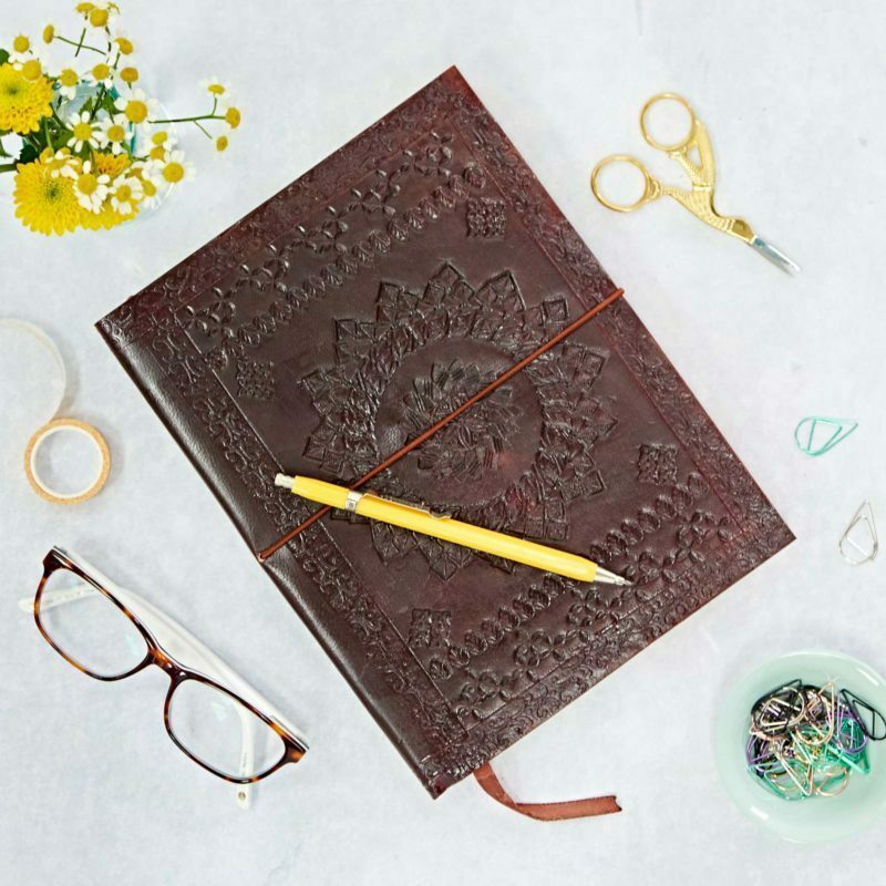 Large Brown Embossed Notebook | Paper High