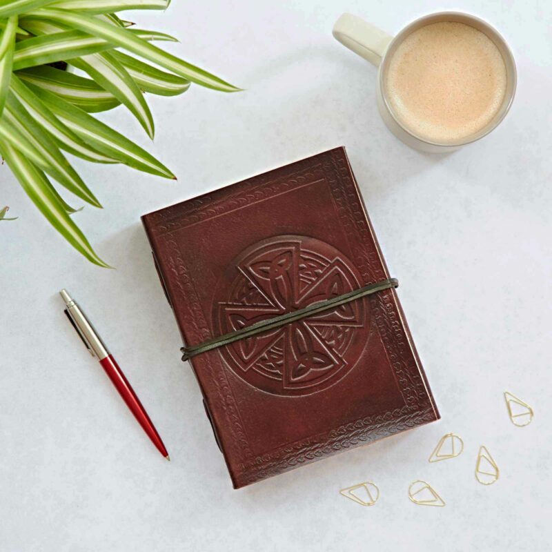 Celtic Circular Cross Leather Journal | Paper High