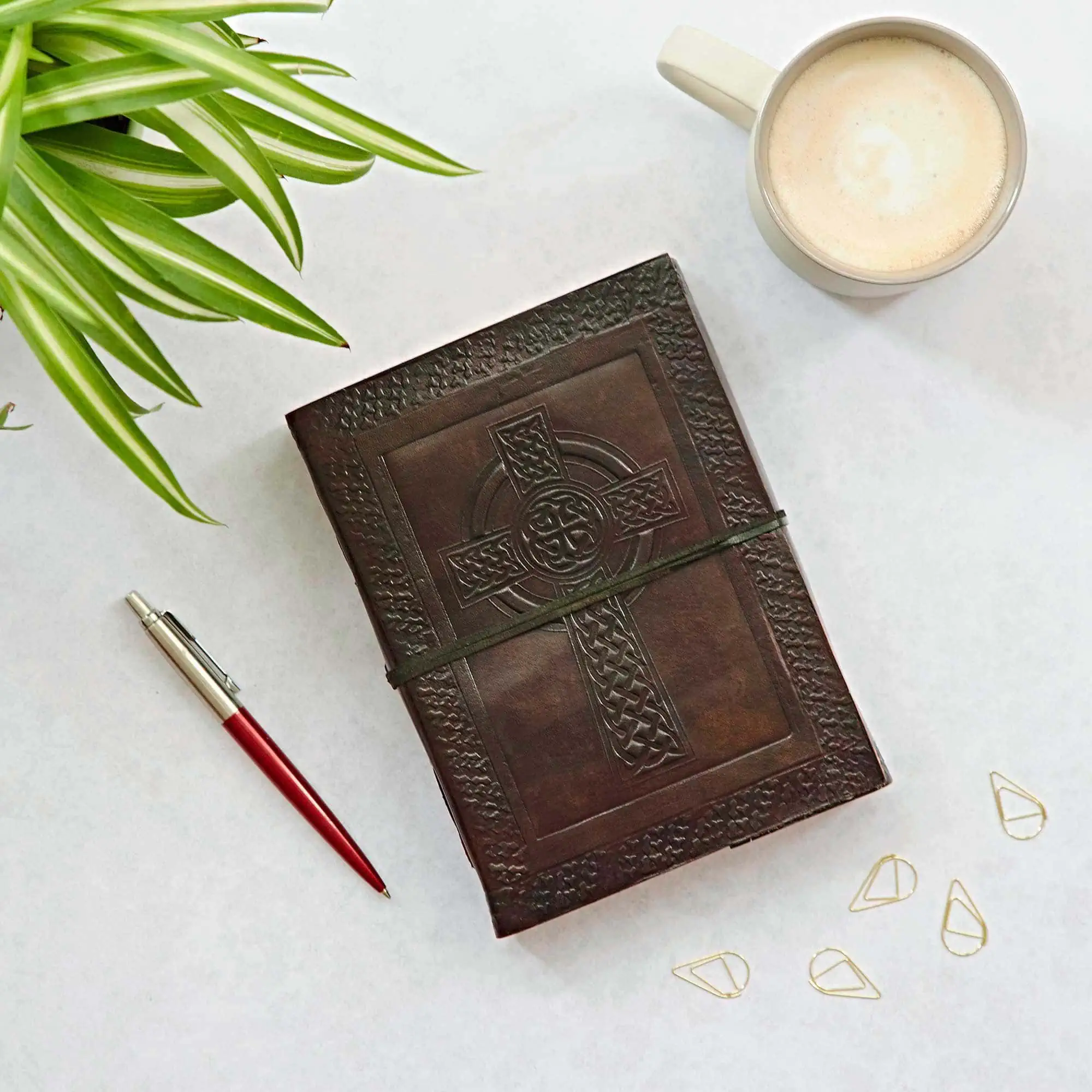 Leather Journal With Cross