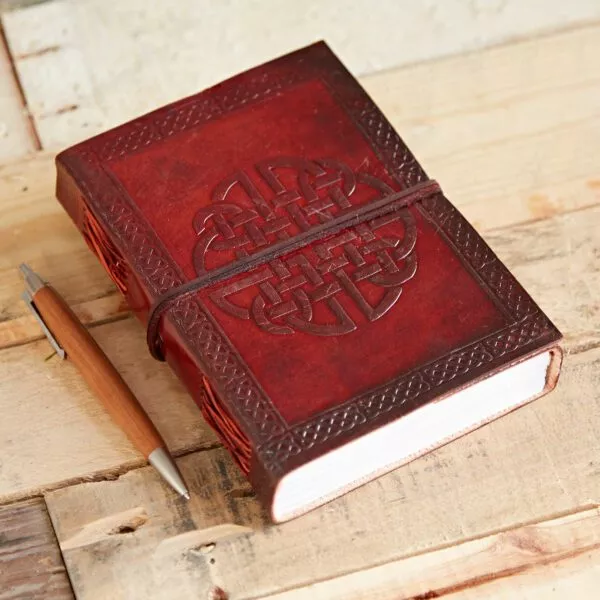 Celtic Quaternary Knot Leather Journal | Paper High