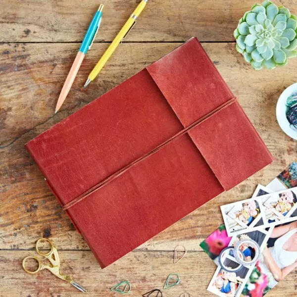 Personalised Wedding Distressed Leather Photo Album | Paper High