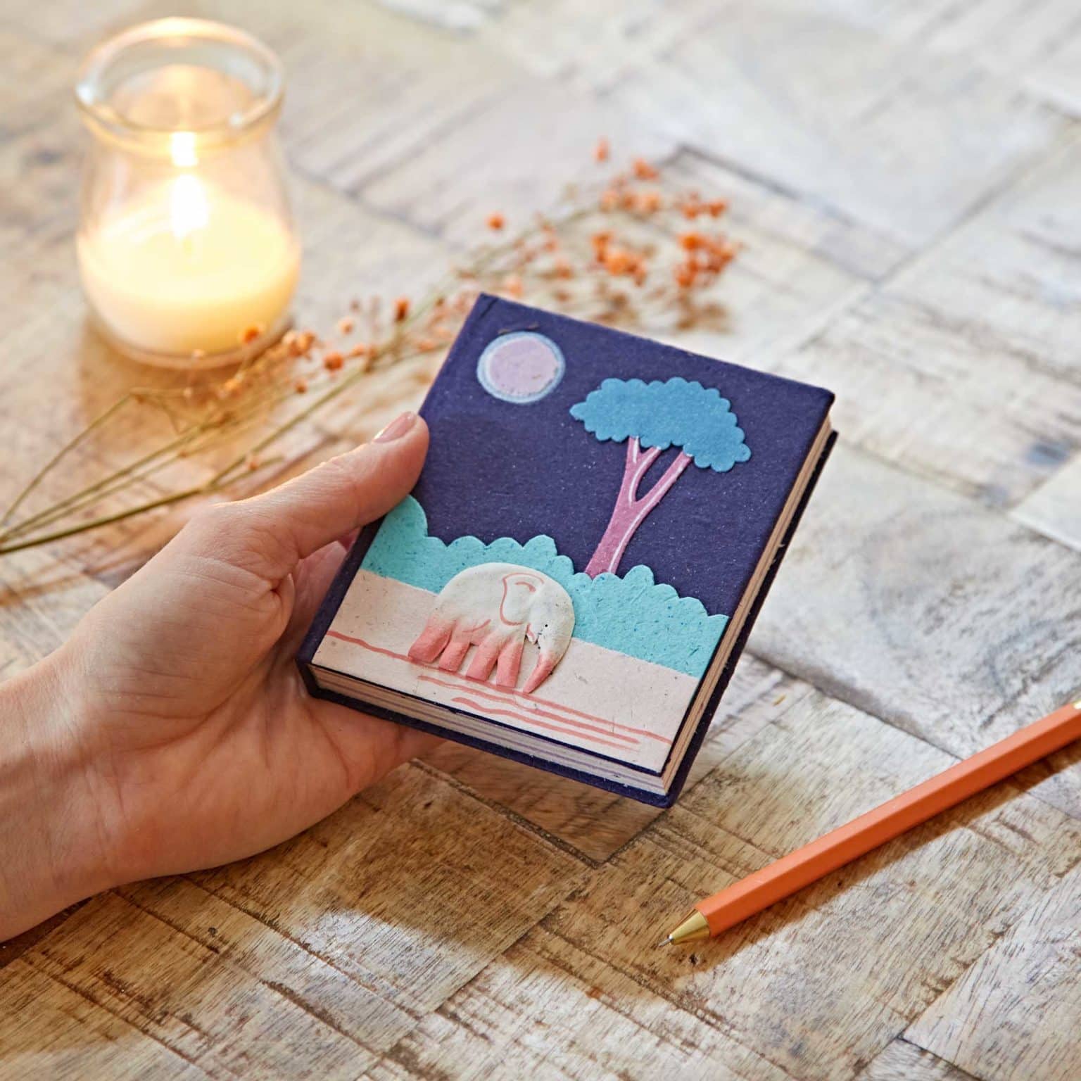 Small Colourful Elephant Dung Notebook | Paper High