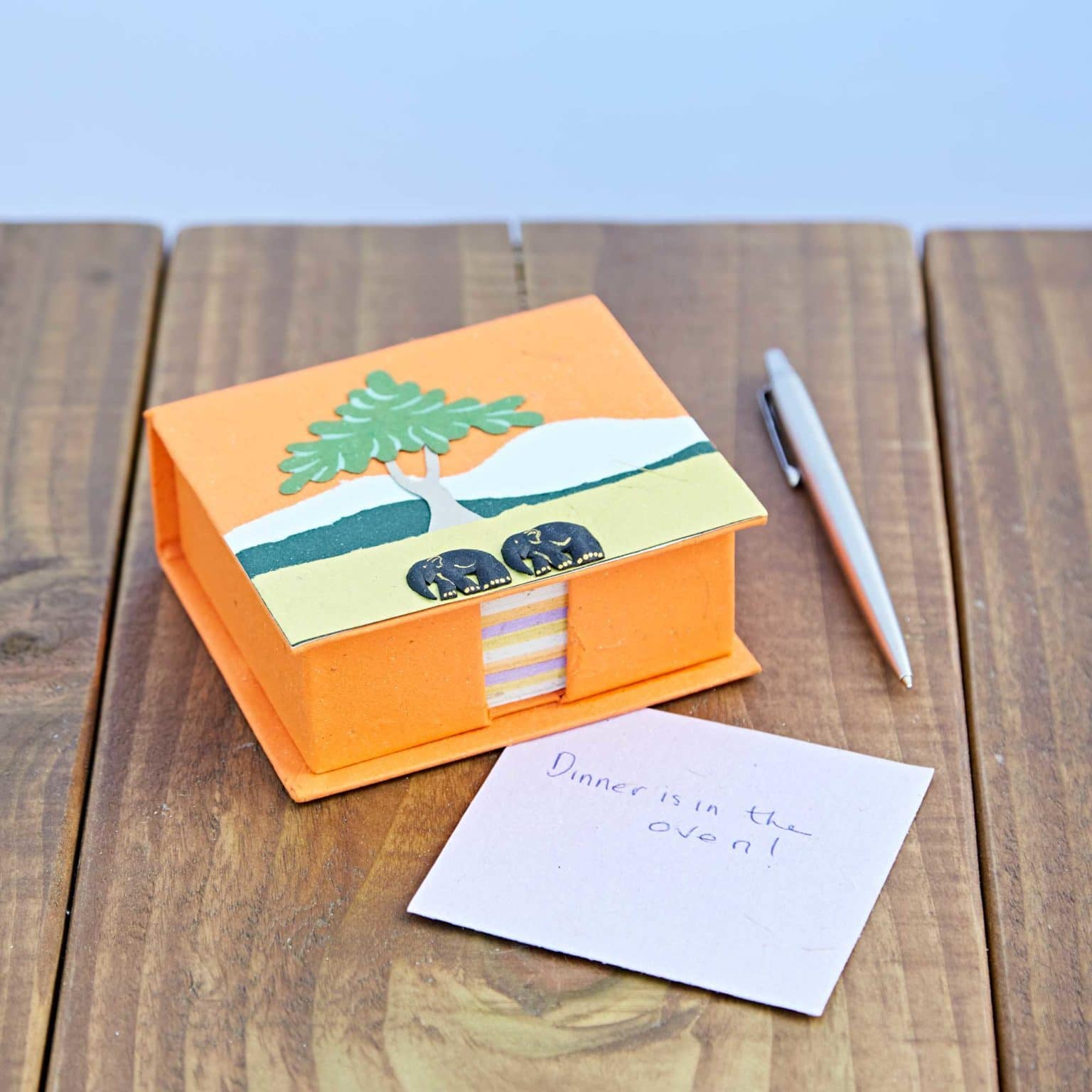 Colourful Elephant Dung Memo Box | Paper High