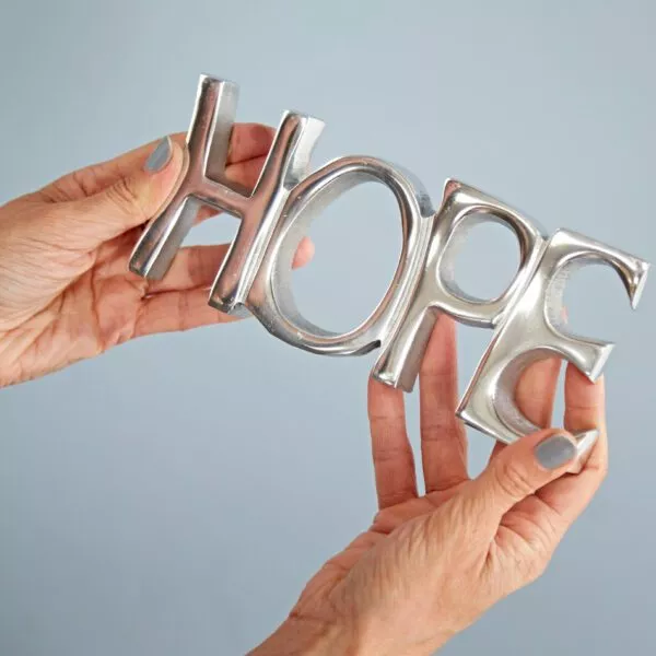 Recycled Metal Hope Sign | Paper High