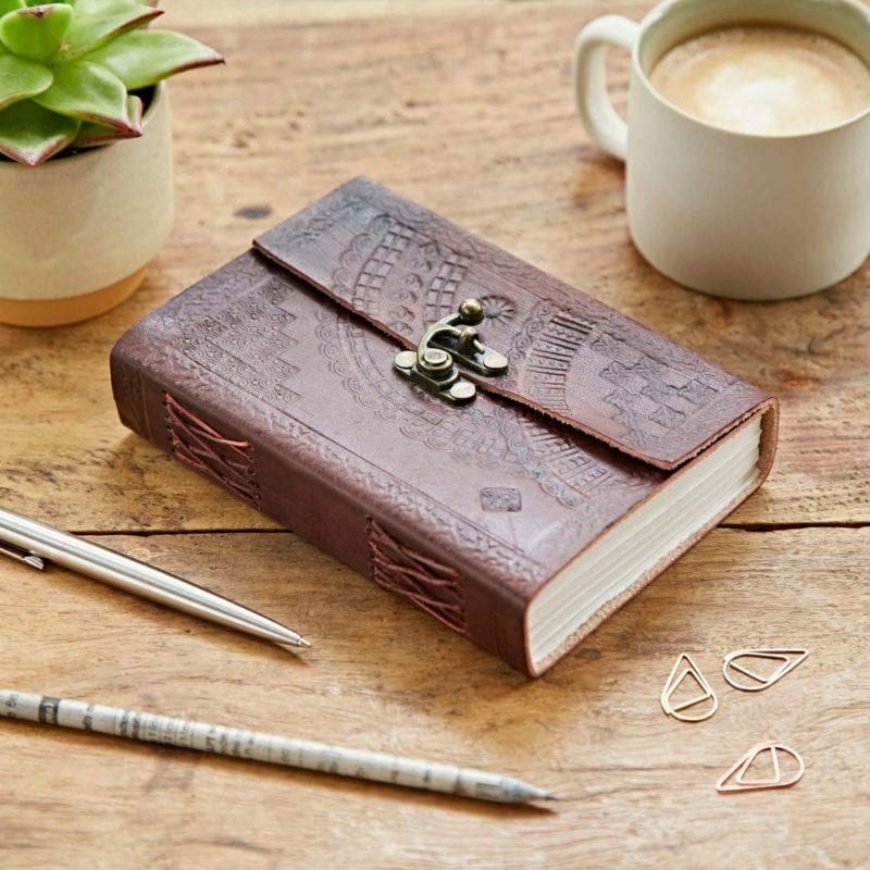 Indra Medium Embossed Leather Journal at Paper High