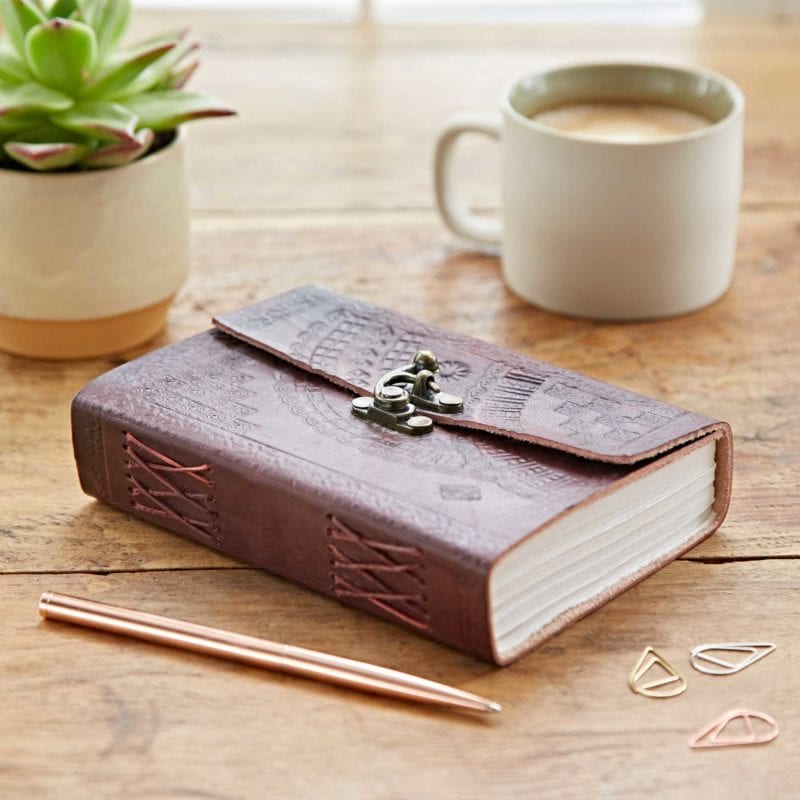 Indra Medium Embossed Leather Journal at Paper High