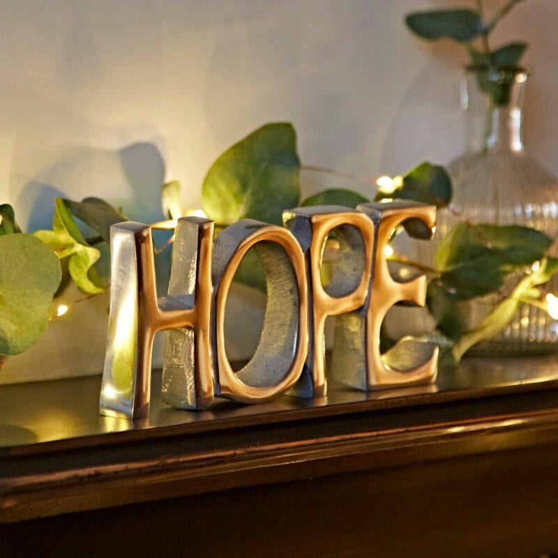 Recycled Metal Hope Sign | Paper High