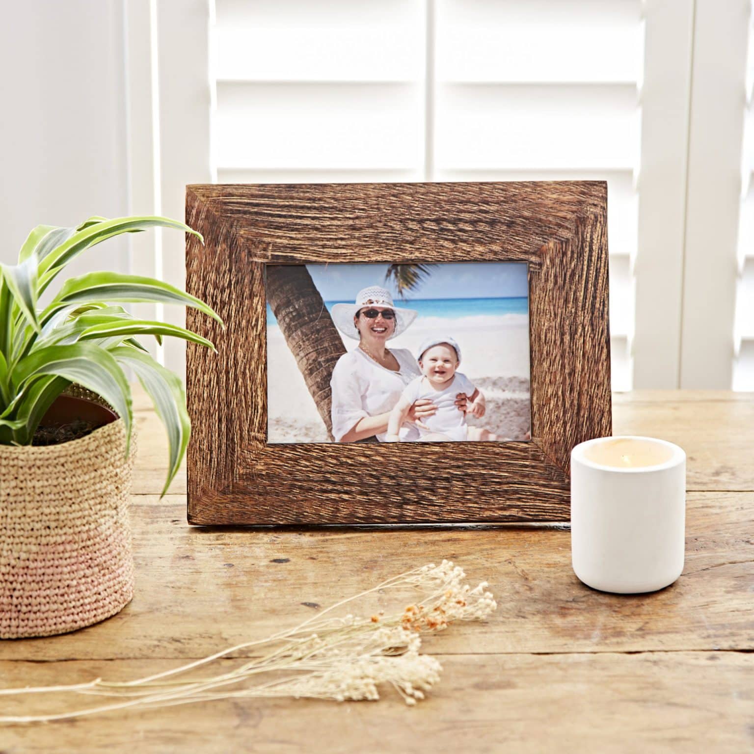 Personalised Natural Mango Wood Photo Frame | Paper High
