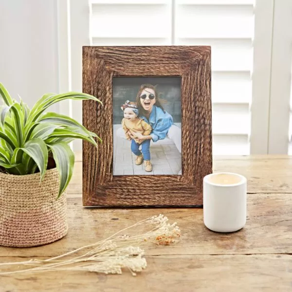 Personalised Natural Mango Wood Photo Frame | Paper High