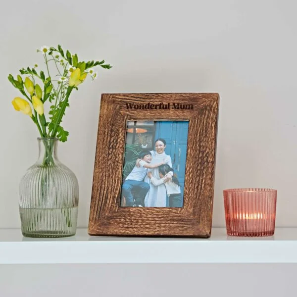 Personalised Natural Mango Wood Photo Frame | Paper High