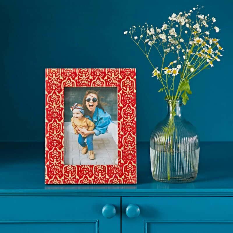 Vidya Red Patterned Photo Frame | Paper High