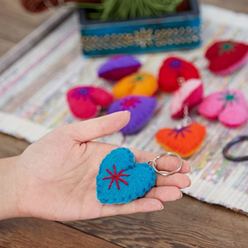 Felt Heart Keyring | Paper High