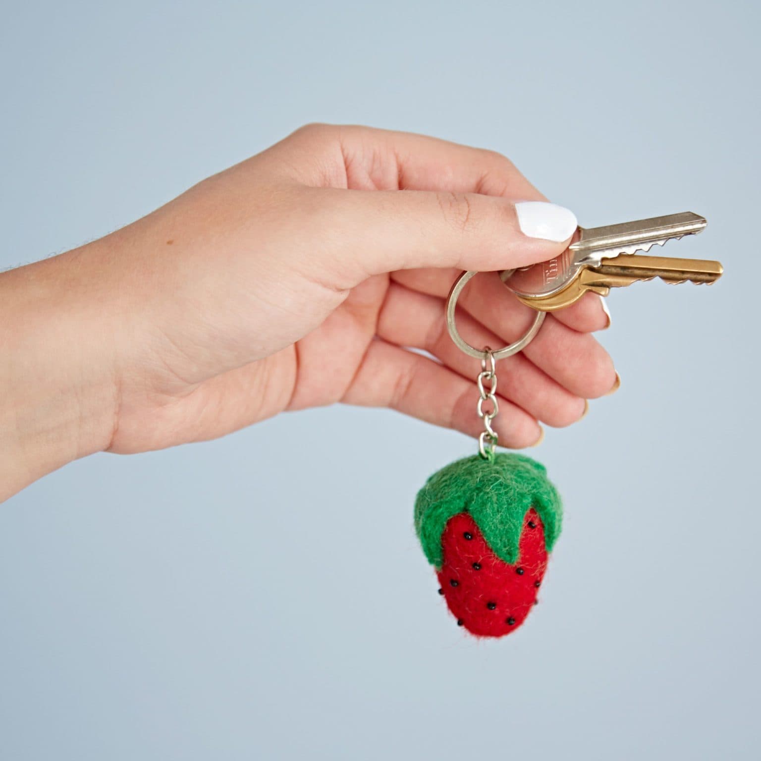 Felt Strawberry Keyring | Paper High