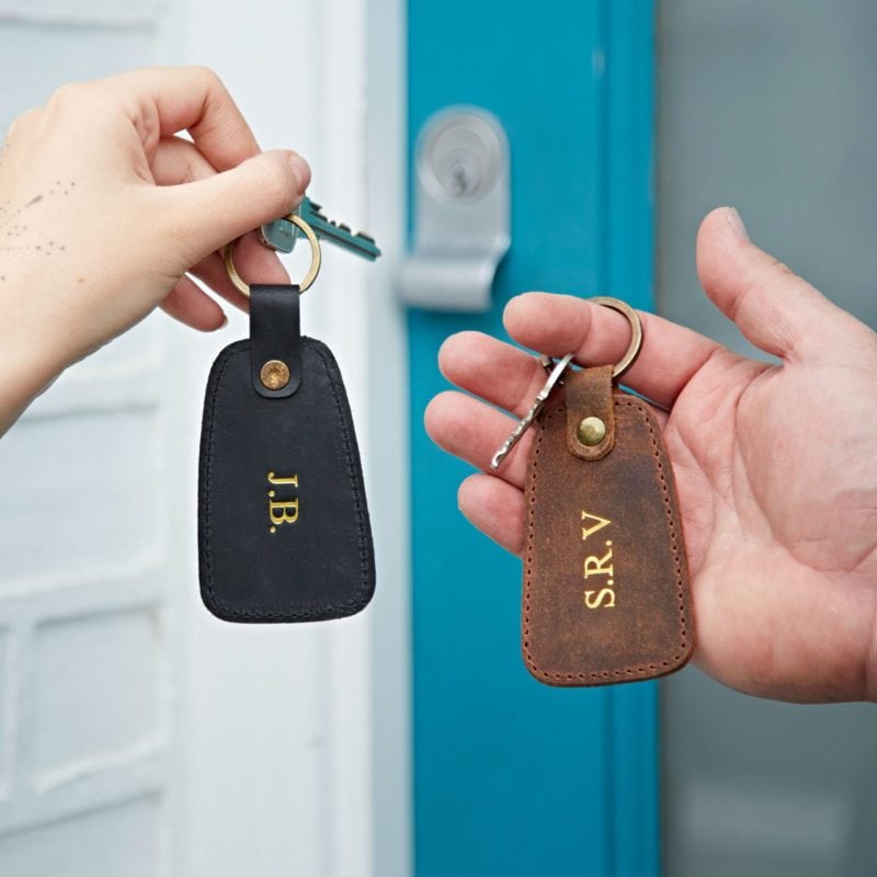Personalised Buffalo Leather Tag Keyring | Paper High