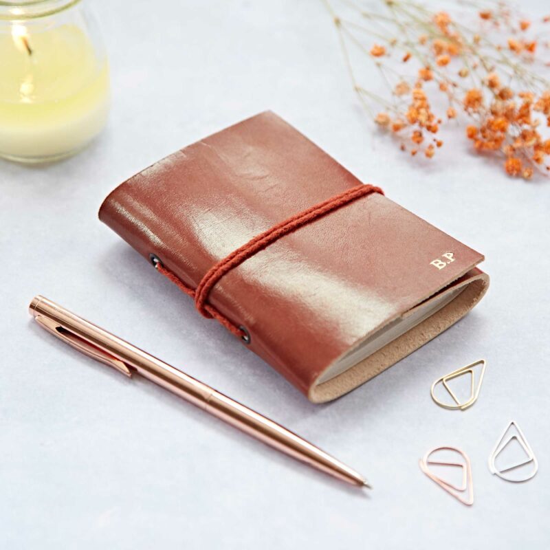 Personalised Mini Leather Pocket Notebook | Paper High