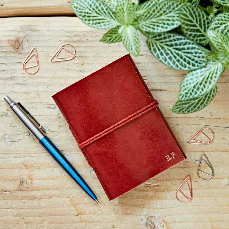 Personalised Mini Leather Pocket Notebook | Paper High
