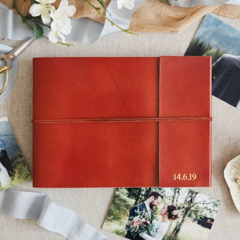 Personalised Wedding Distressed Leather Photo Album | Paper High