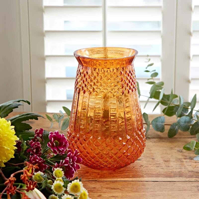 Orange Recycled Glass Vase | Paper High