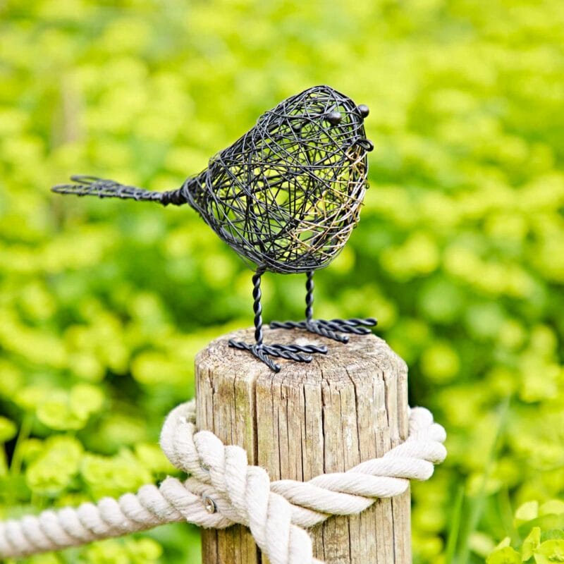 Set of Two Wire Robin Decorative Ornament | Paper High