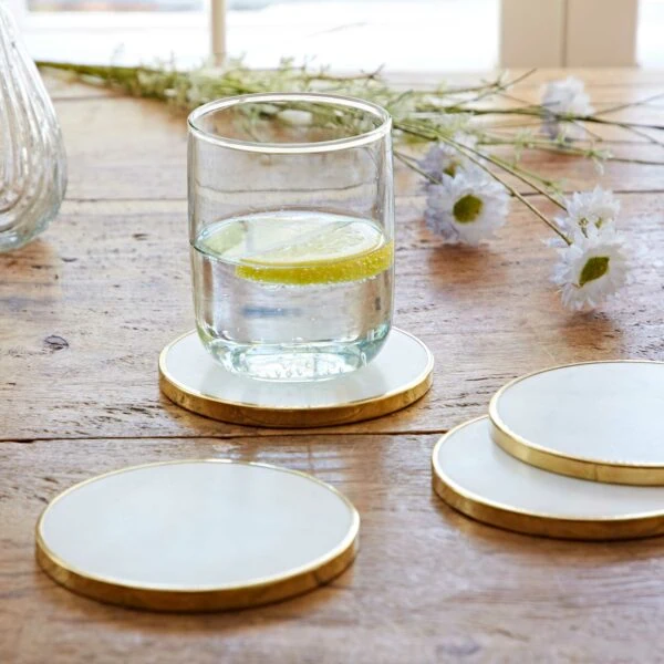 Set of 4 Handmade Felt Ball Coasters | Paper High