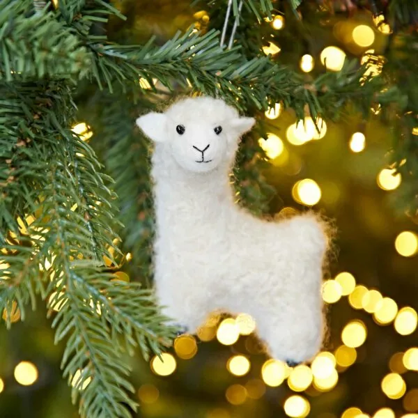 Felt Alpaca Christmas Decoration | Paper High