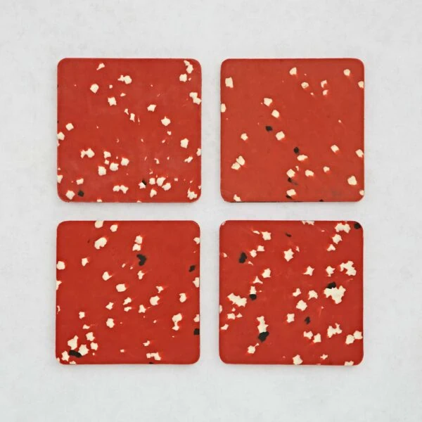 Set of 4 Recycled Plastic Square Coasters | Paper High