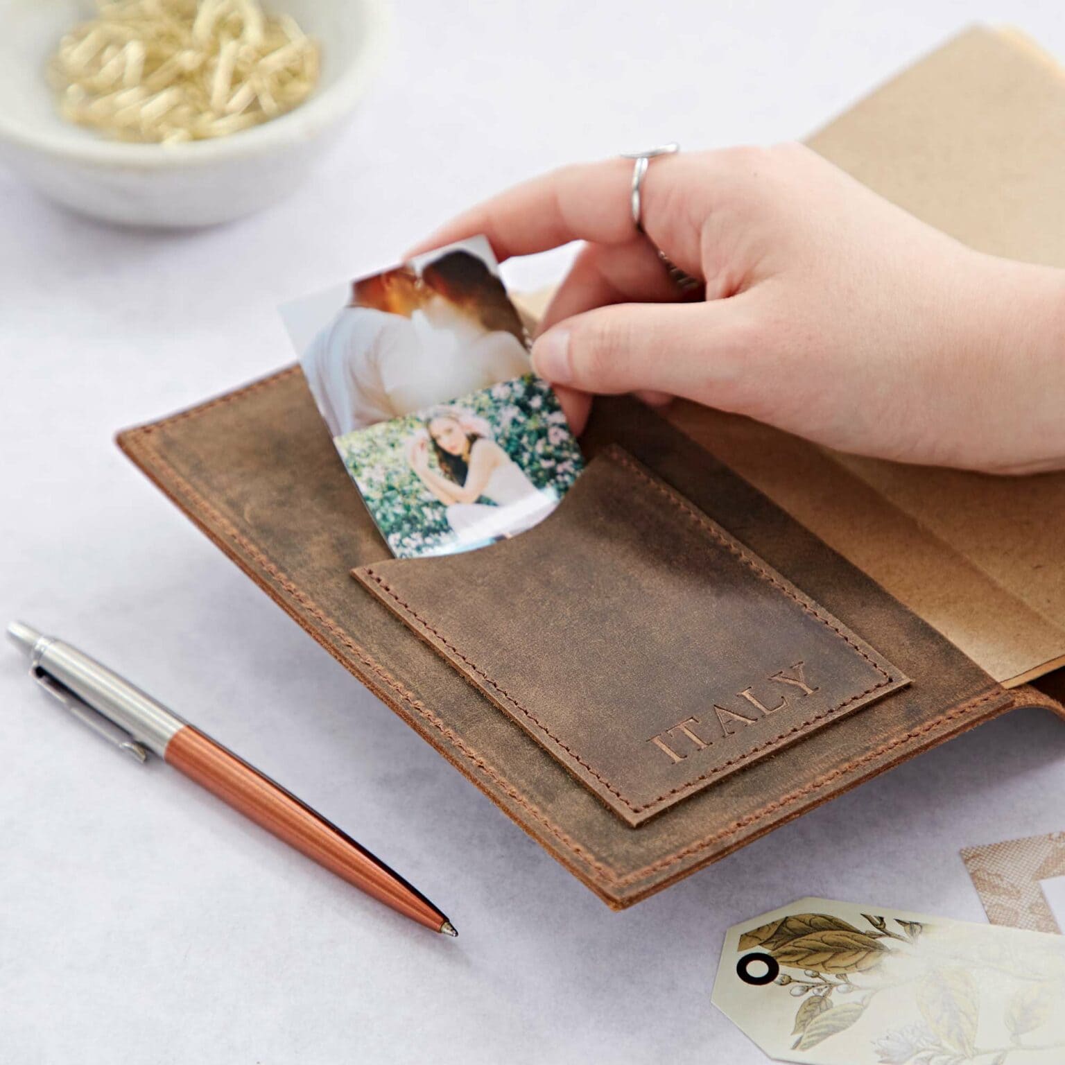 Personalised Compass Buffalo Leather Journal | Paper High