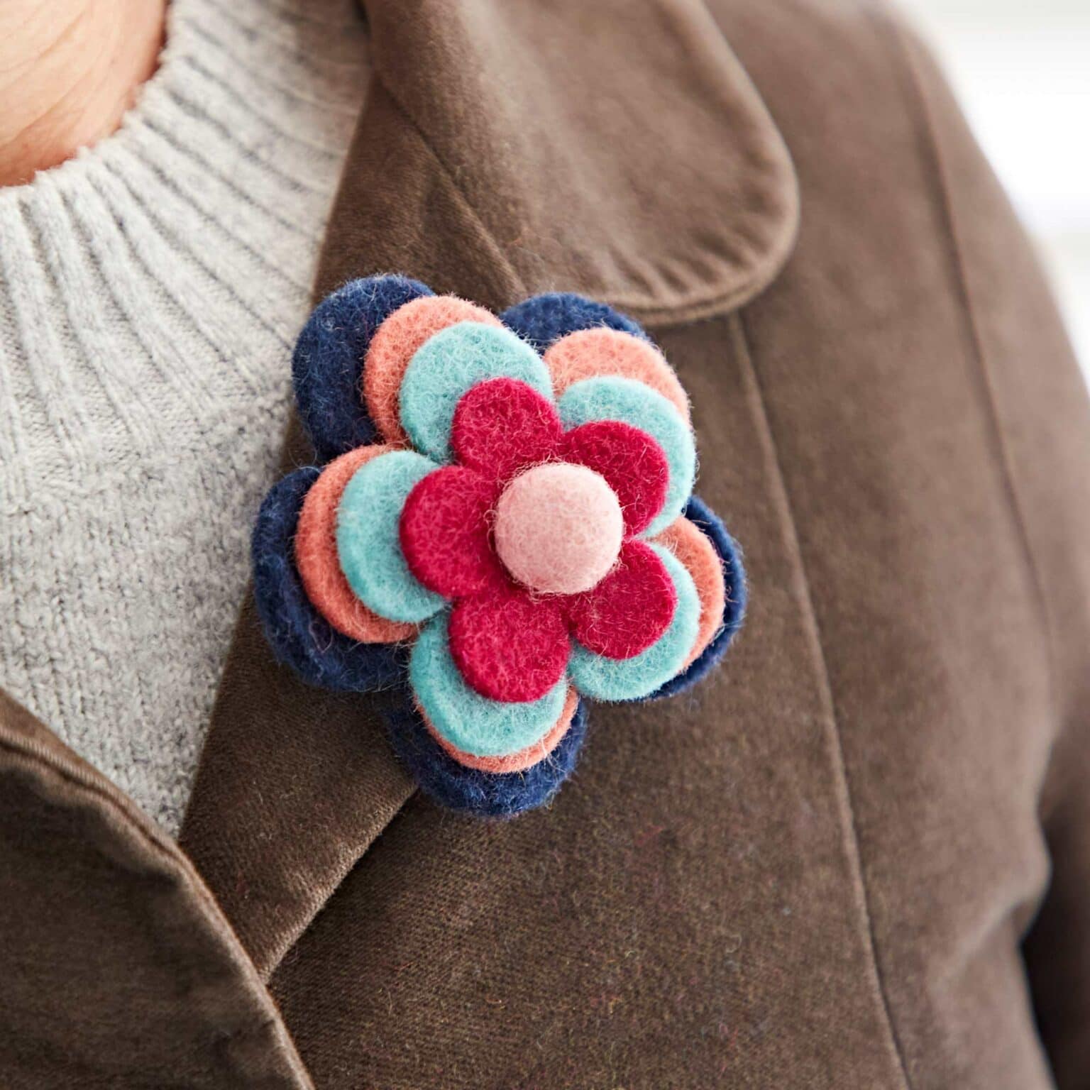 Felt Four Flower Brooch | Paper High