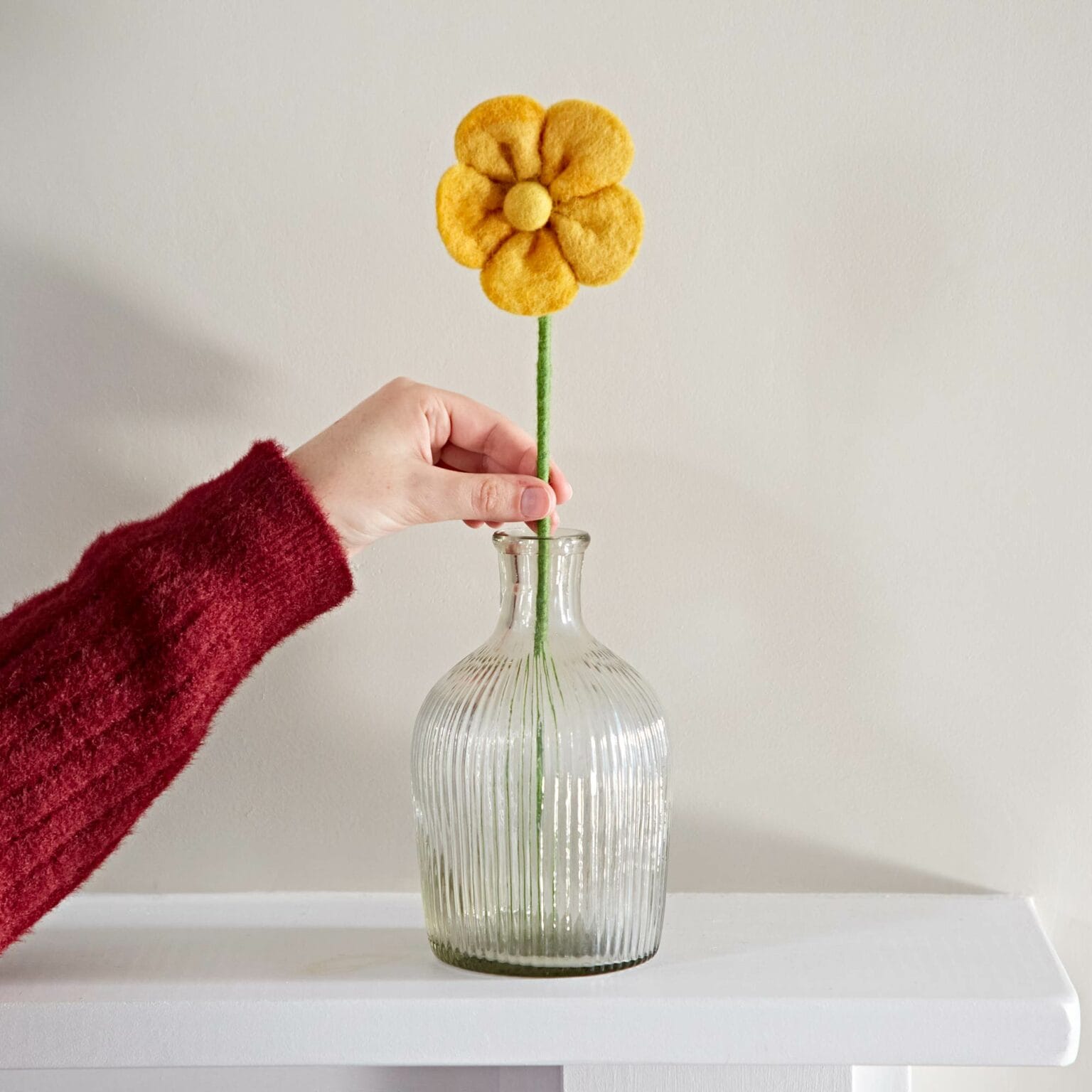 Pack of 3 Felt Handmade Flowers | Paper High